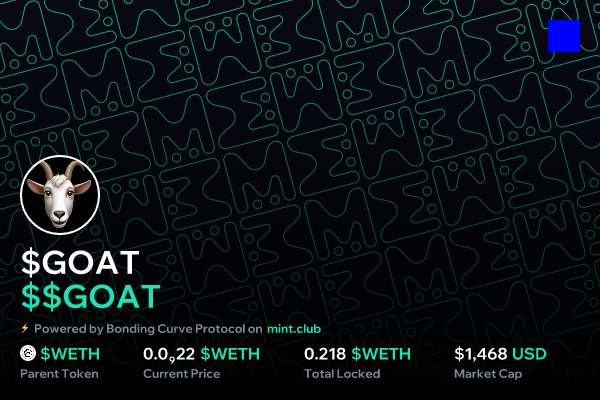 $GOAT - Bonding Curved ERC-20 | Mint Club