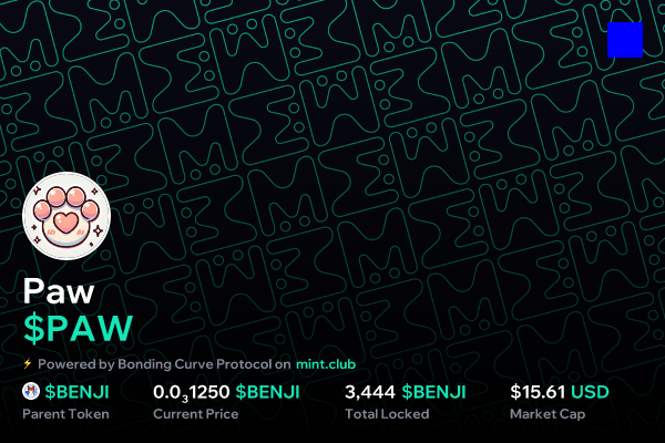 PAW - Bonding Curved ERC-20 | Mint Club