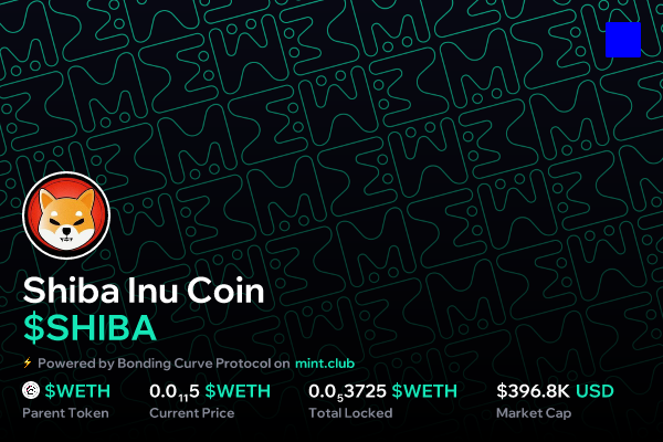 SHIBA - Bonding Curved ERC-20 | Mint Club