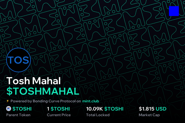 Toshmahal Bonding Curved Erc 20 Mint Club