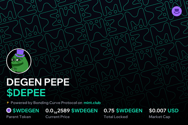 DEPEE - Bonding Curved ERC-20 | Mint Club
