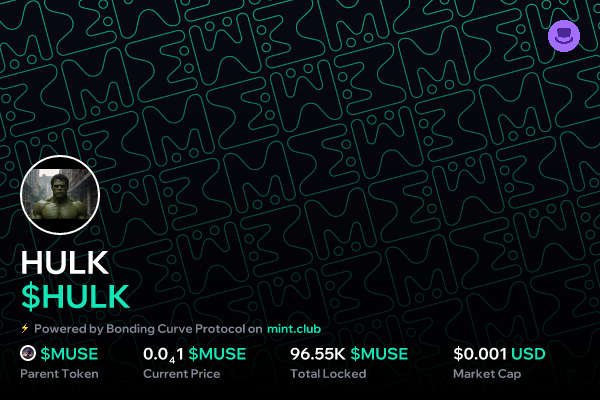 $HULK - Bonding Curved ERC-20 | Mint Club