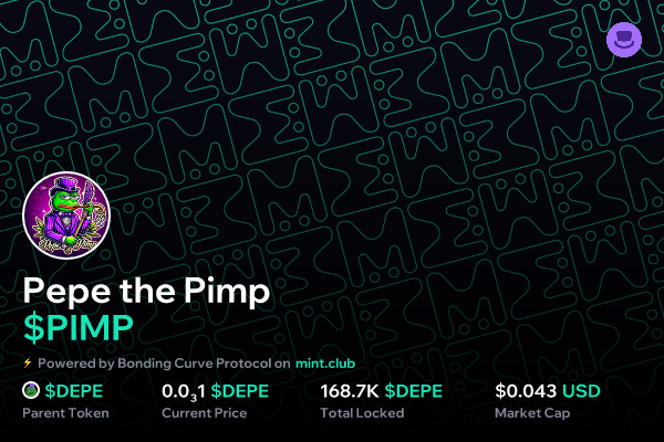 PIMP - Bonding Curved ERC-20 | Mint Club